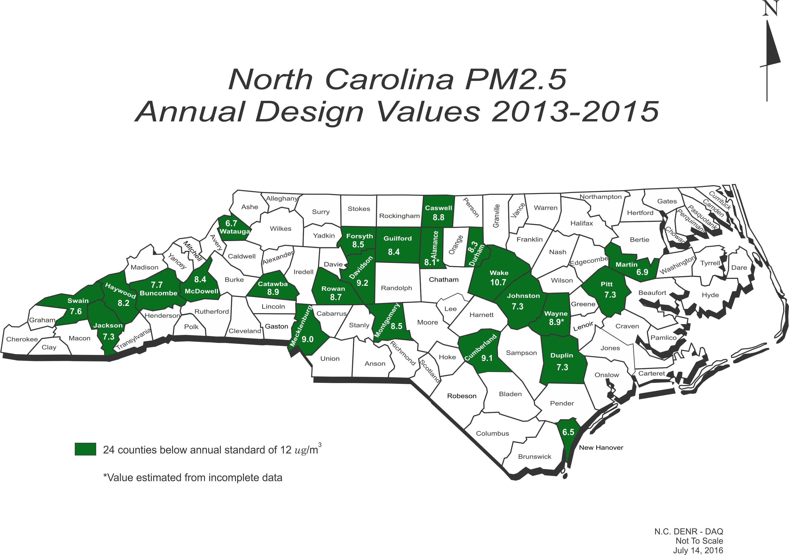 PM2.5 Average Values | NC DEQ